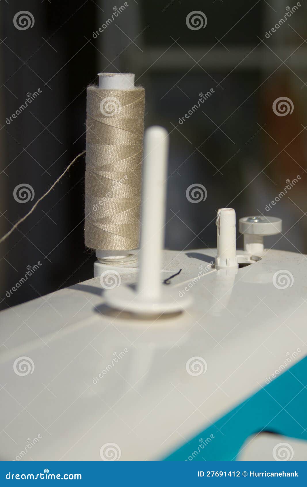 Threads on sewing machine stock photo. Image of handcraft - 27691412