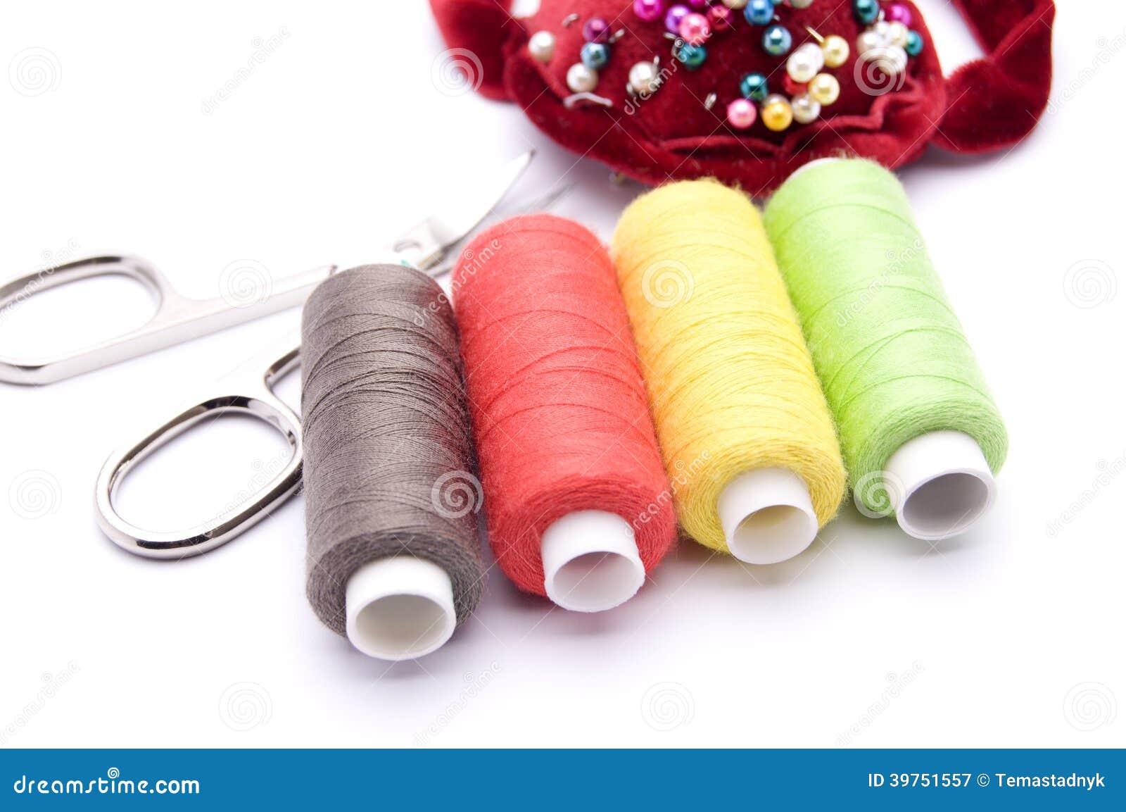 Threads for Sewing on a White Background Stock Image - Image of coil ...