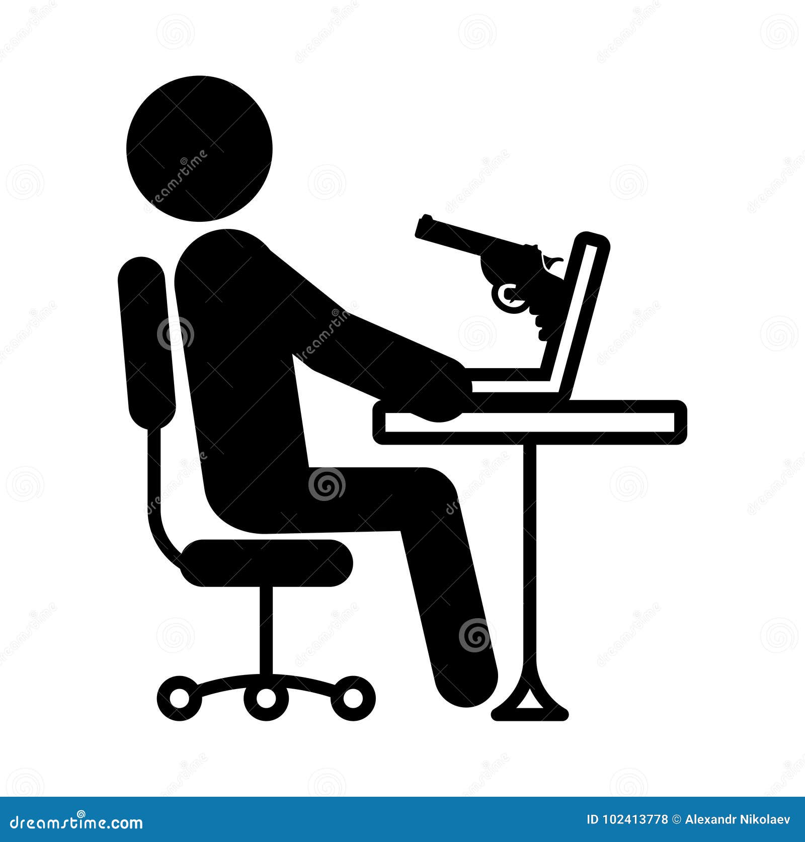Threat from Computer Internet Hackers Web Robbery a Gun Aimed at You ...