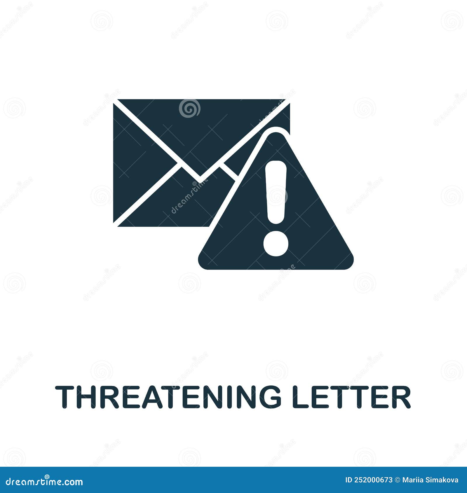 Threatening Letter Icon. Monochrome Simple Line Harassment Icon For ...