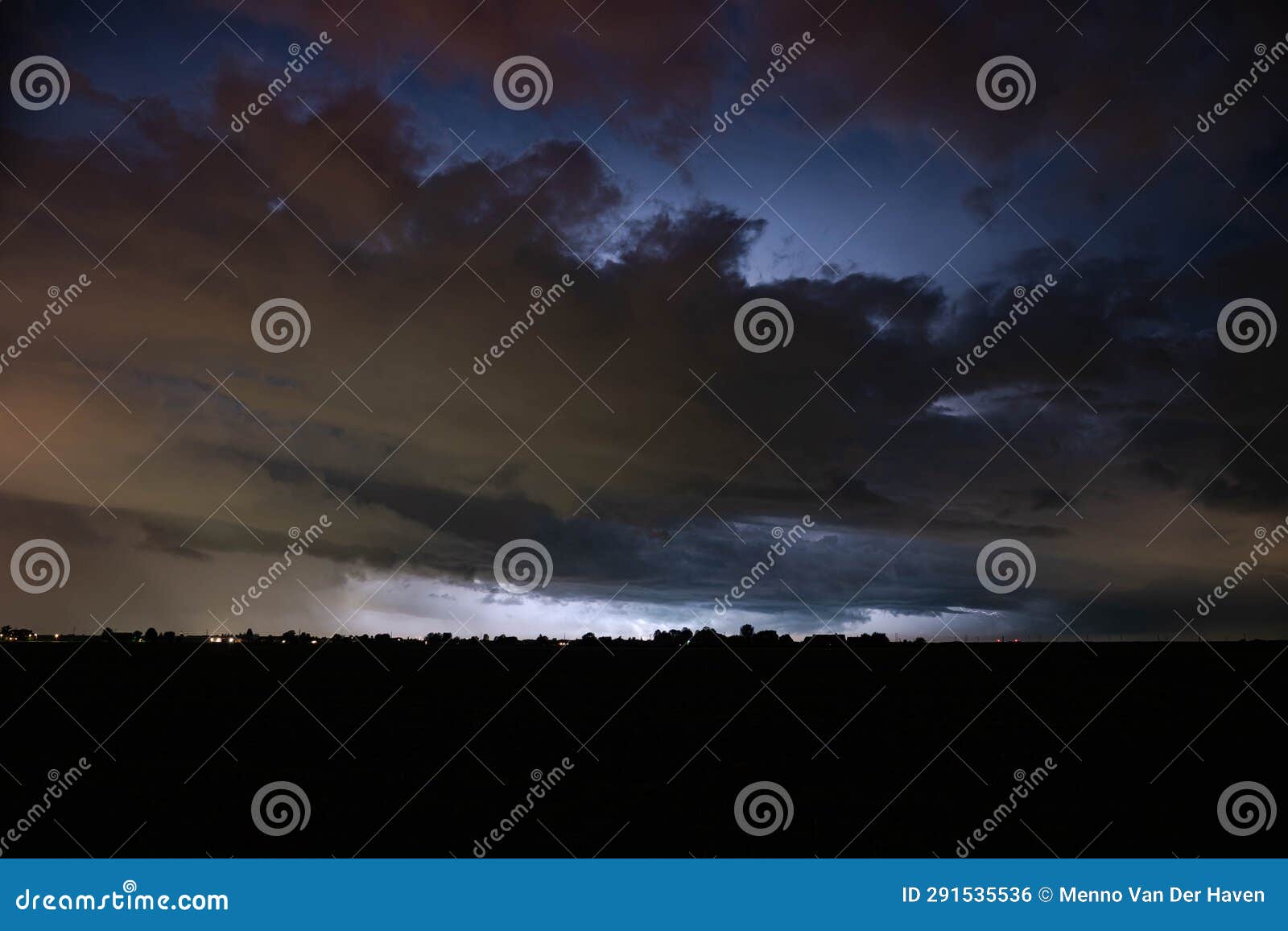 Menacing Stormy Sky is Illuminated by Lightning Stock Photo - Image of ...