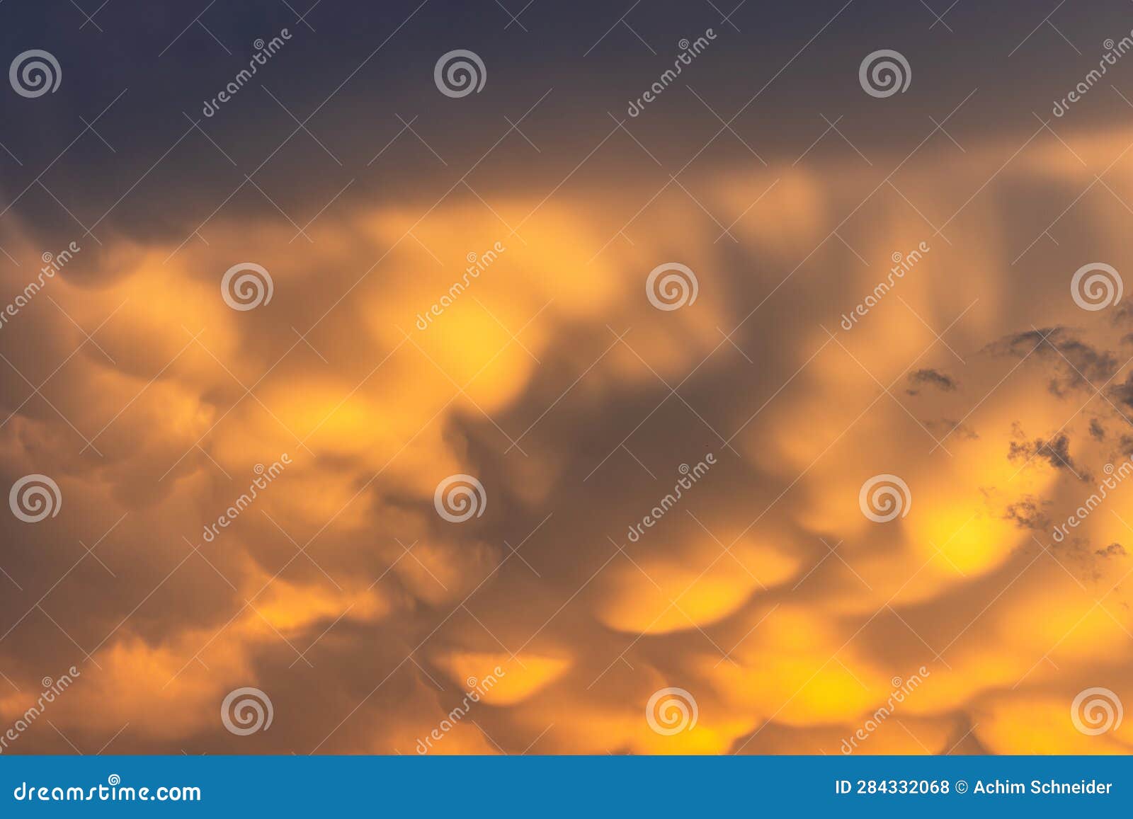 Dramatic Yellow Clouds at Dusk during Sunset Stock Photo - Image of ...