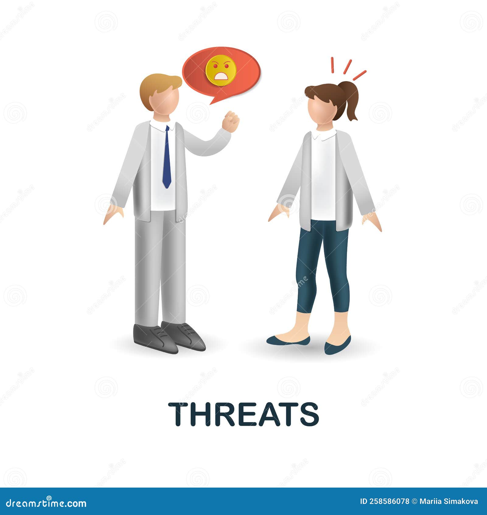 Threats Icon. 3d Illustration from Harassment Collection. Creative ...
