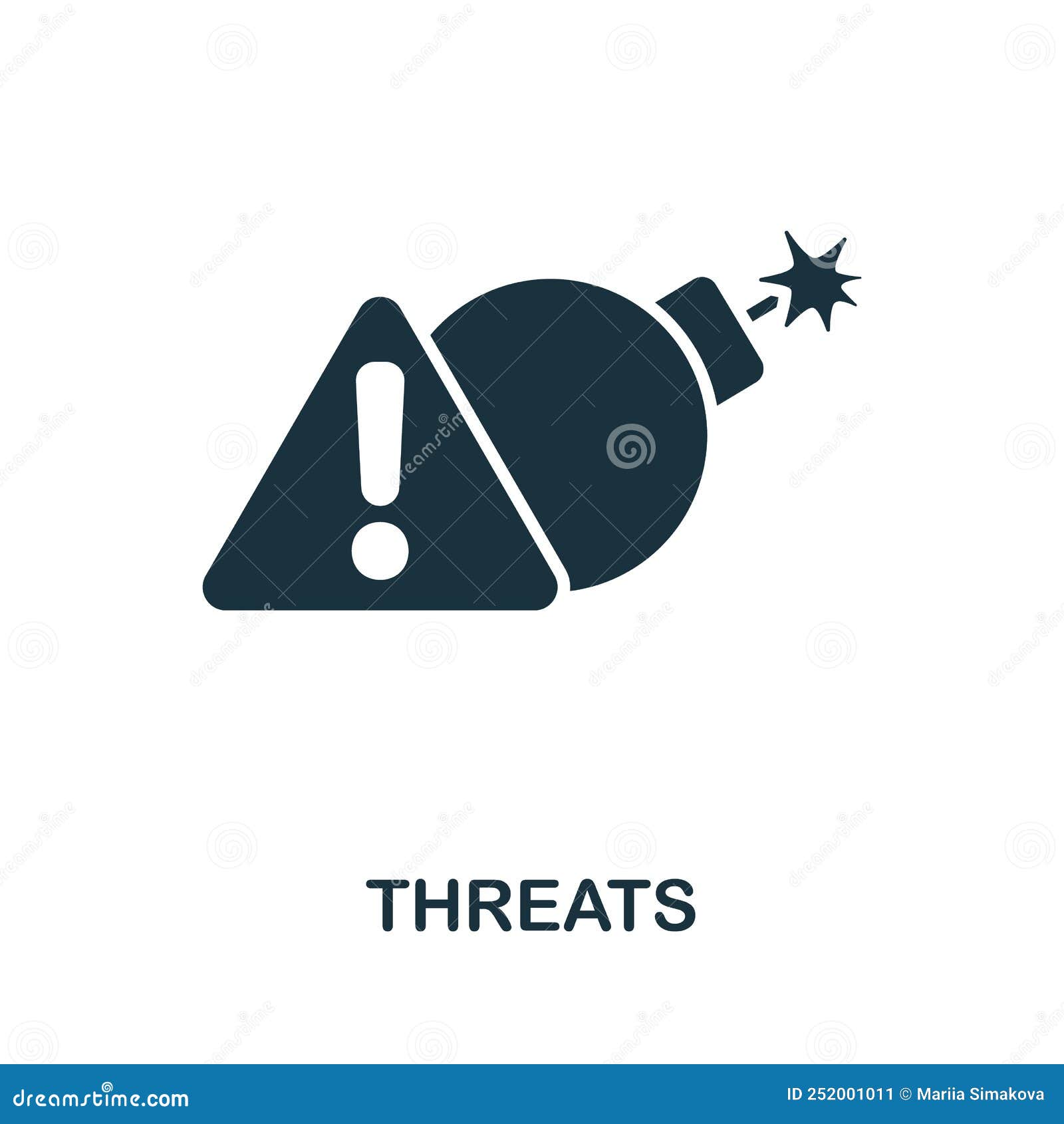 Threats Icon. Monochrome Simple Line Harassment Icon for Templates, Web ...