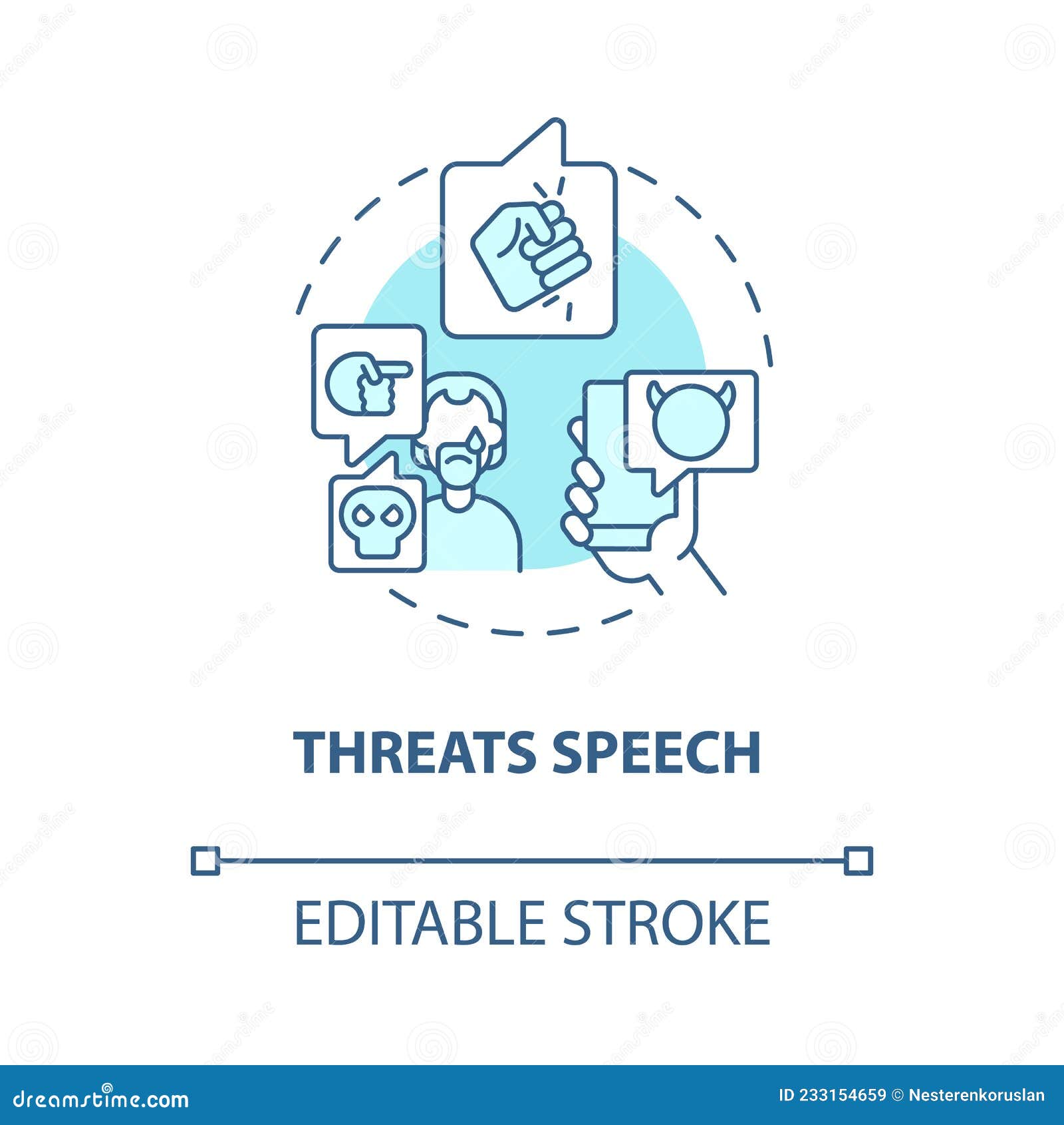 Threats Speech Blue Concept Icon Stock Vector - Illustration of message ... Threats Speech Blue Concept Icon Stock Vector - Illustration of message ...