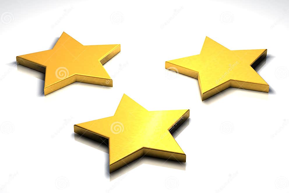 Three 3d golden stars stock illustration. Illustration of three - 1180598