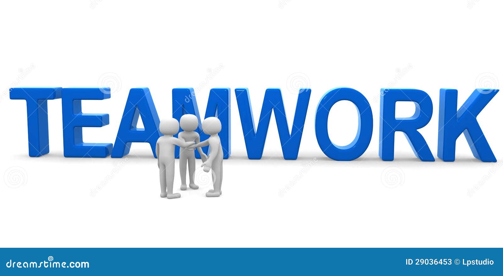 Three 3d Humans-teamwork Concept Stock Illustration - Illustration of ...