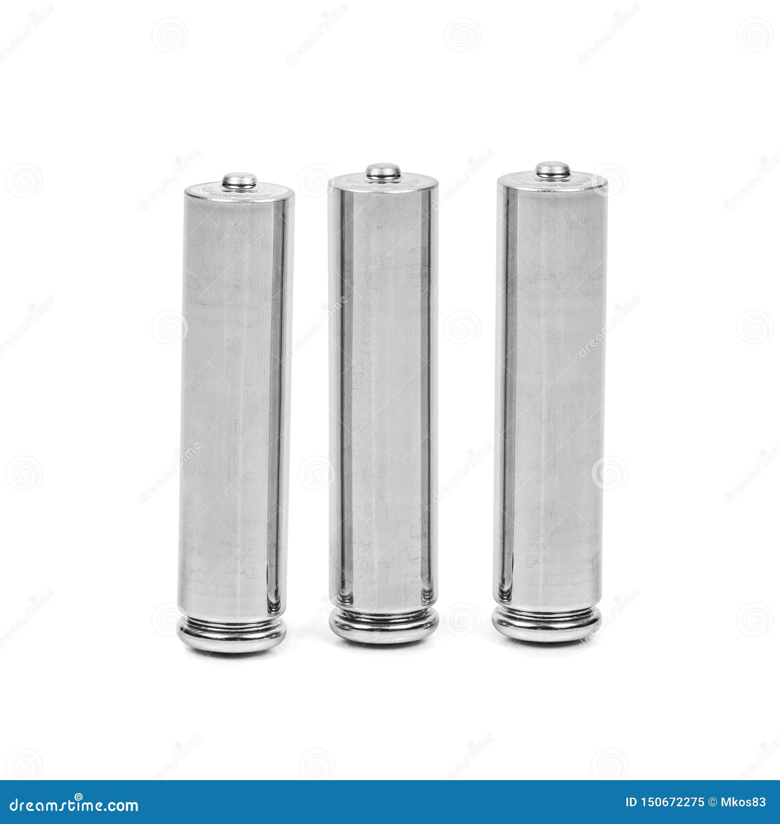 Three AAA Batteries on White Background Stock Image - Image of ...