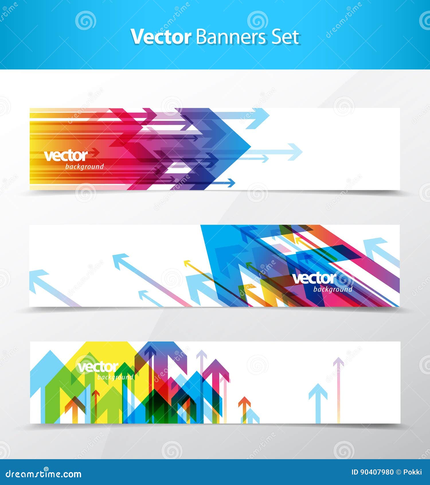 Three Abstract Colorful Arrows Background Banners. Stock Vector ...