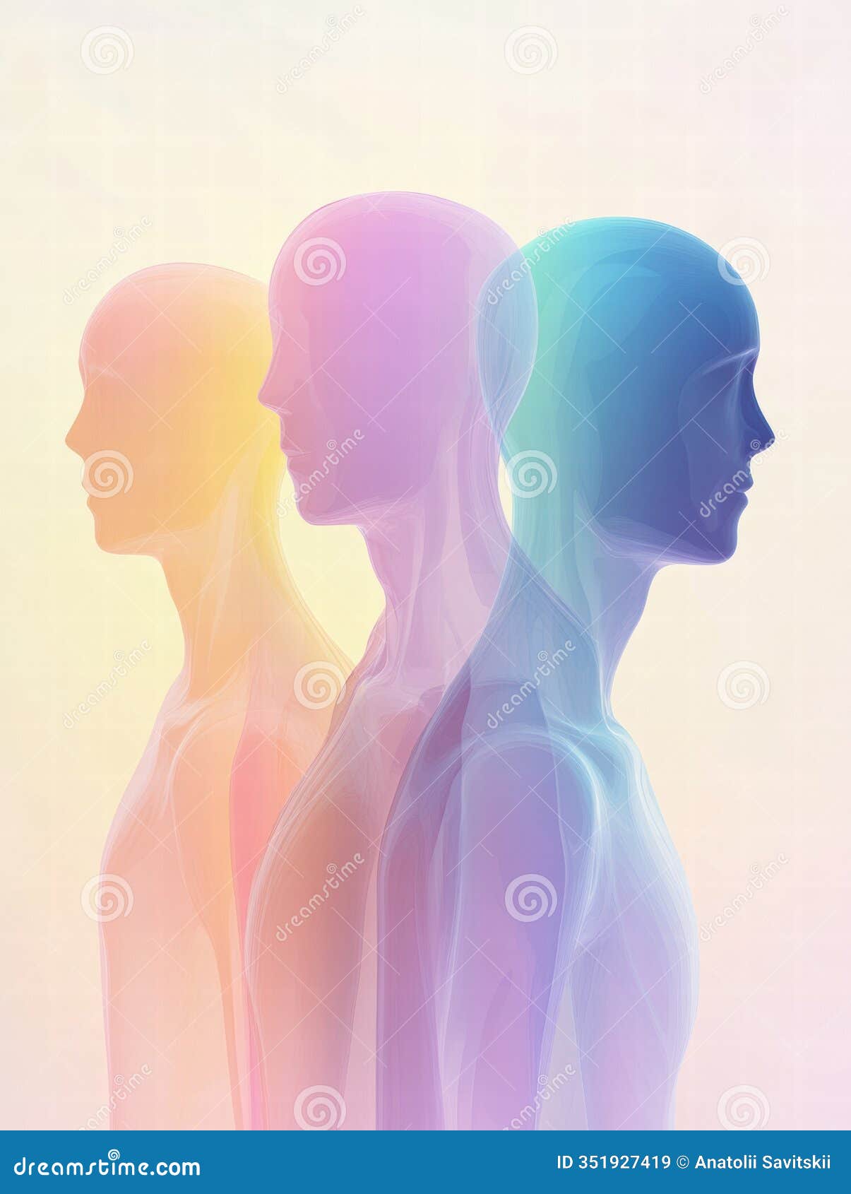 Colorful Abstract Faceless Avatars in Gradient Hues for Creative Mock ...