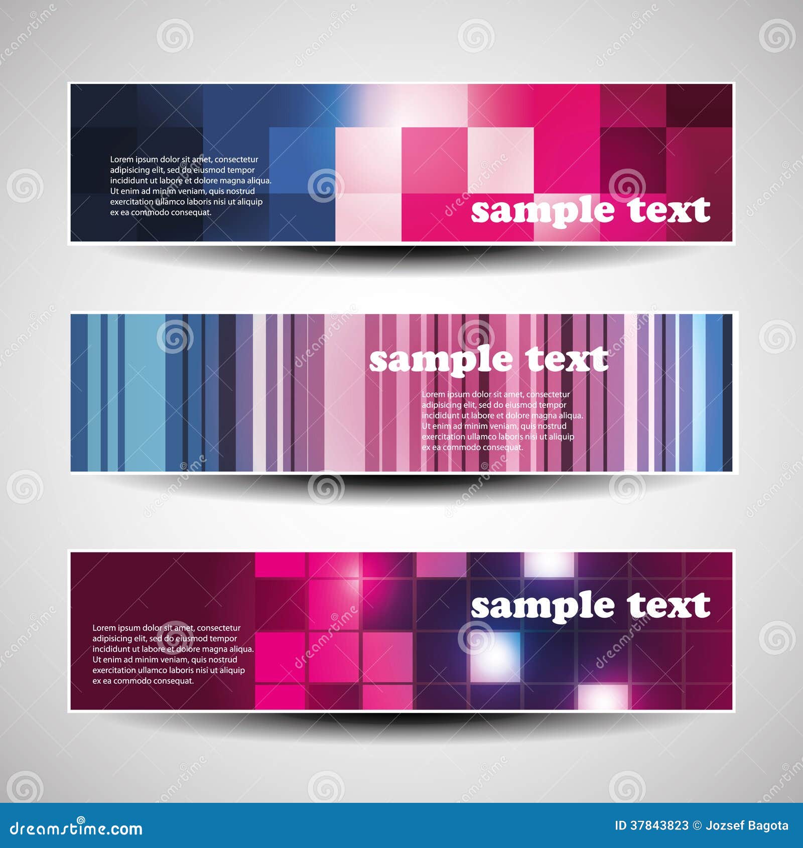 Three Abstract Header Designs Stock Vector - Illustration of design ...