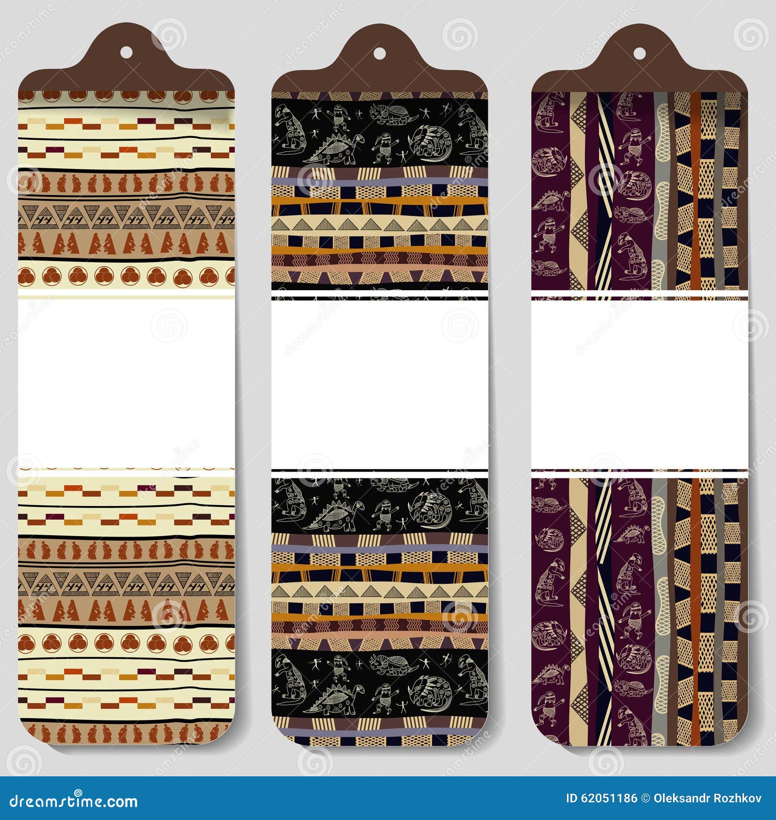 Three Abstract Paper Banners with the Image of African Style Stock ...