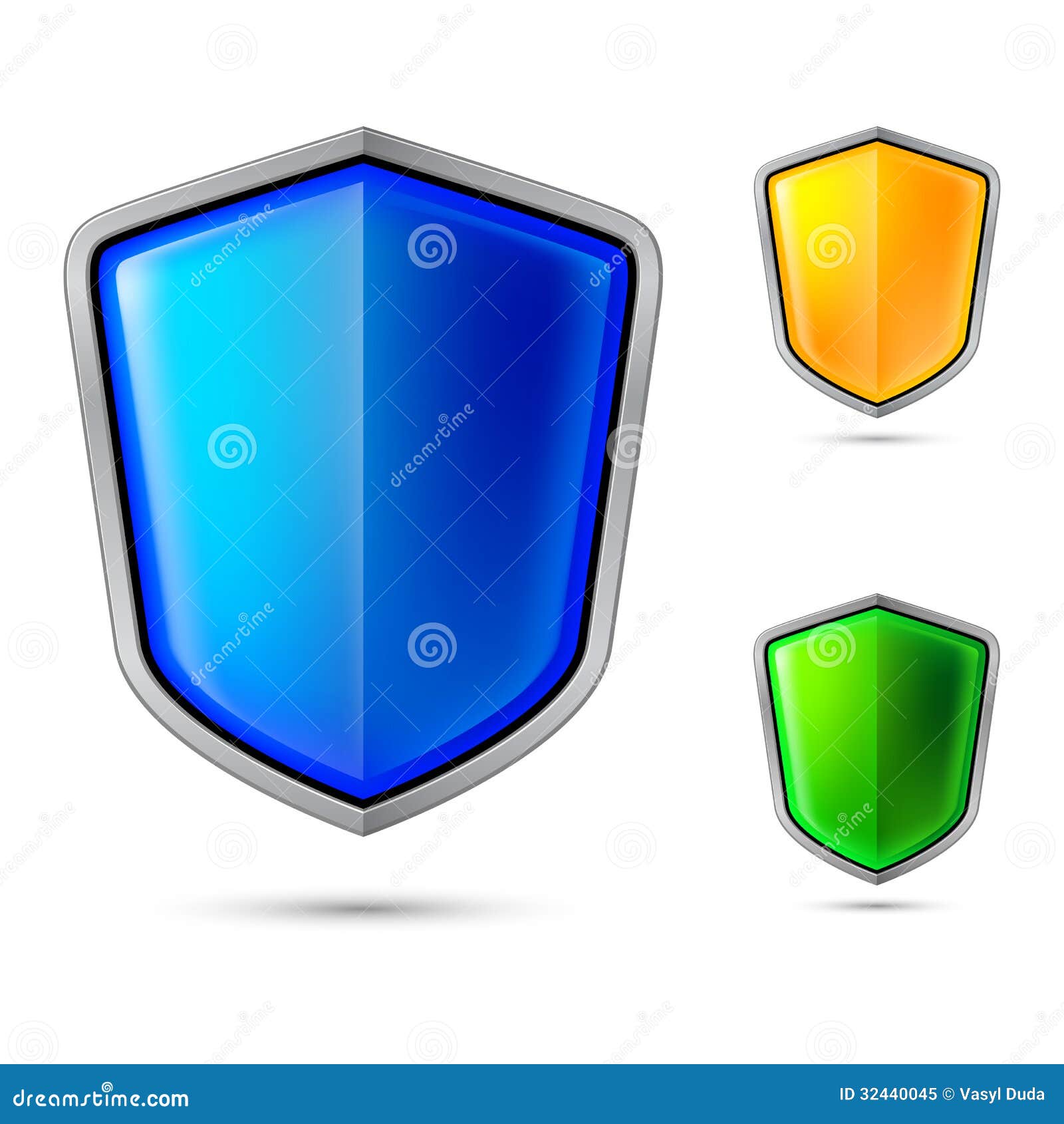 Three abstract shield stock vector. Illustration of green - 32440045