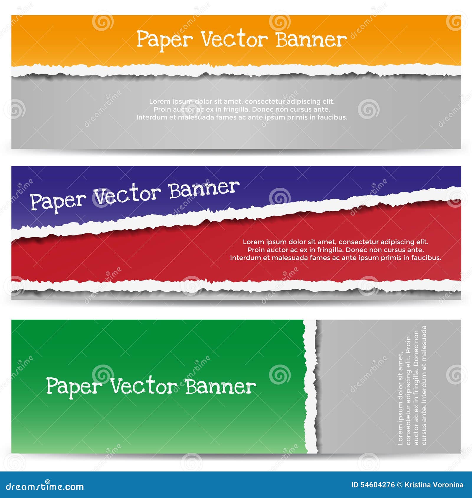 Three Abstract Torn Paper Banners Stock Vector - Illustration of banner ...