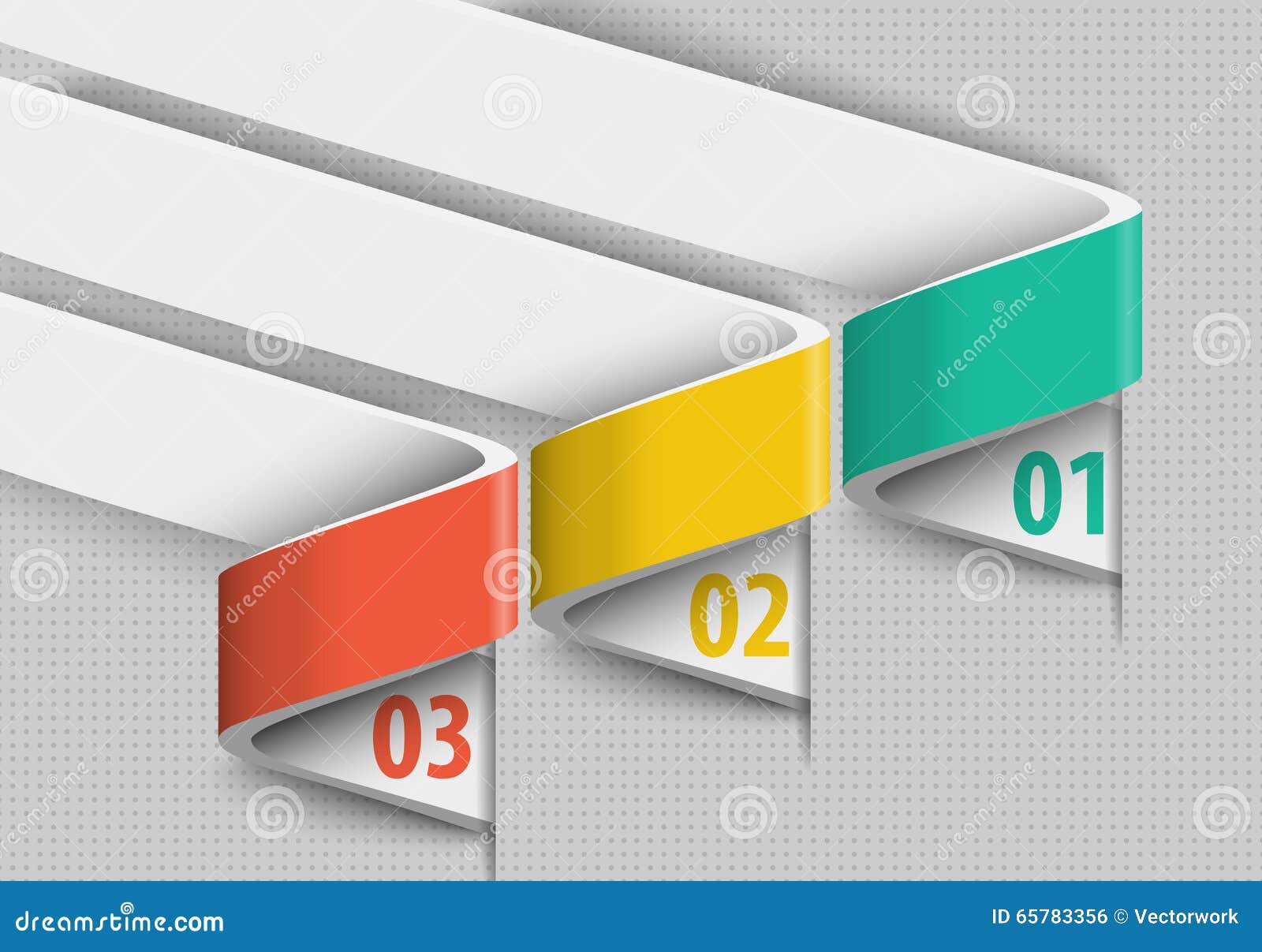 Three Abstract Twisted Ribbon 3d Design Infographics Stock Vector ...