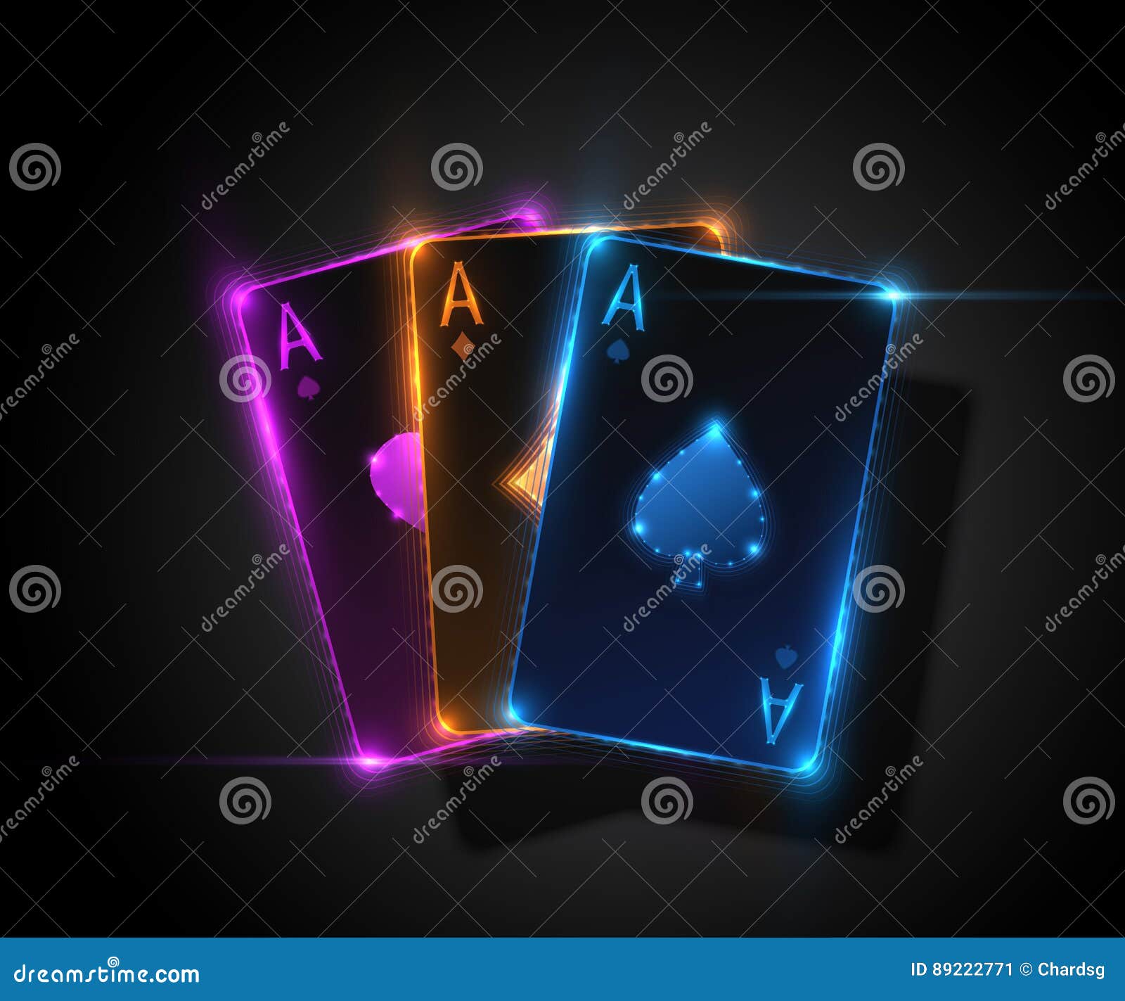 Three Ace Card, Poker Casino Illustration. Vector Graphic. Stock Vector ...