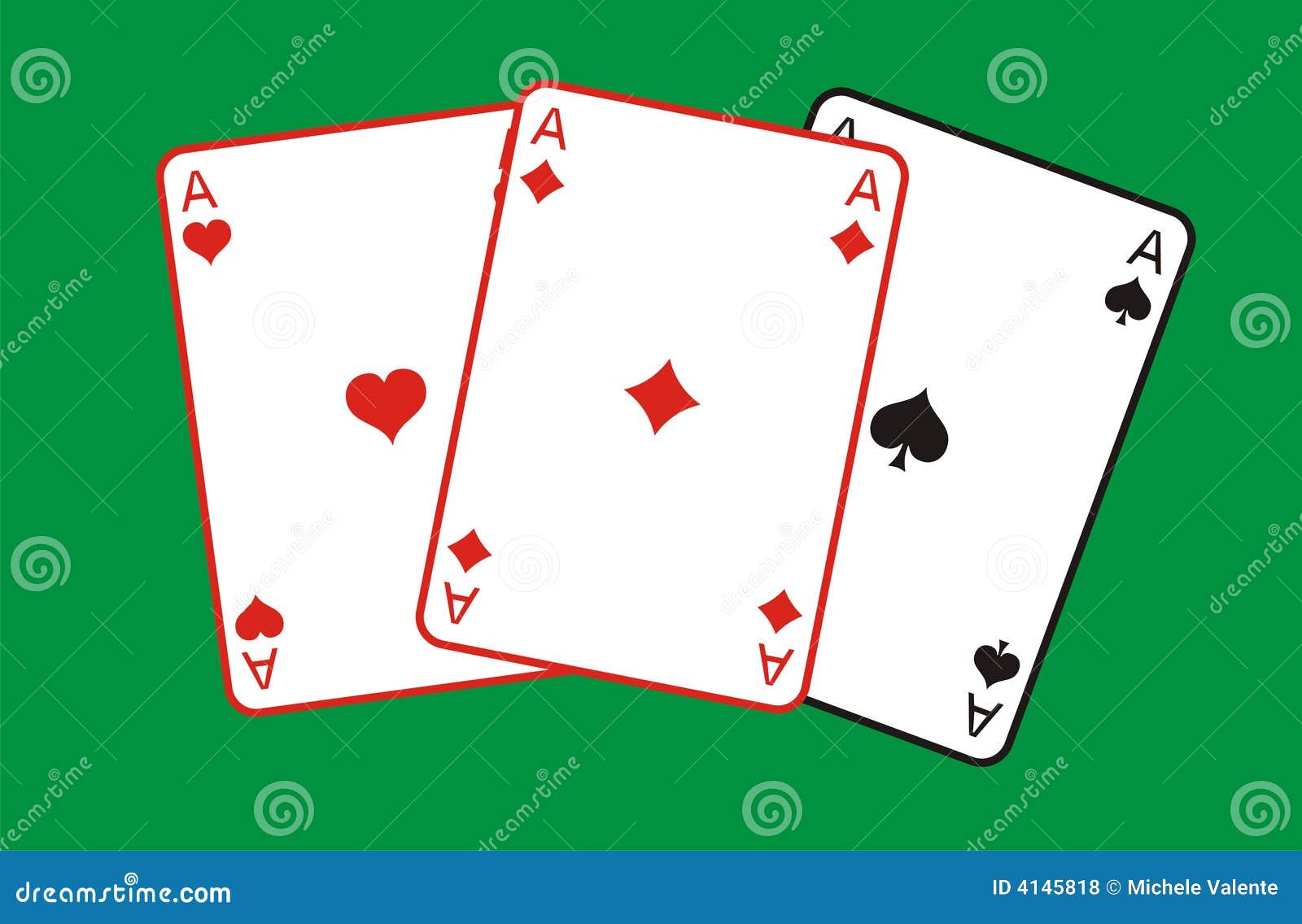 Three aces stock illustration. Illustration of background - 4145818