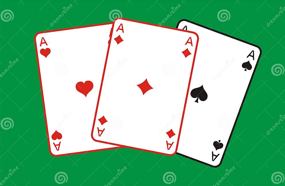 Three aces stock illustration. Illustration of background - 4145818