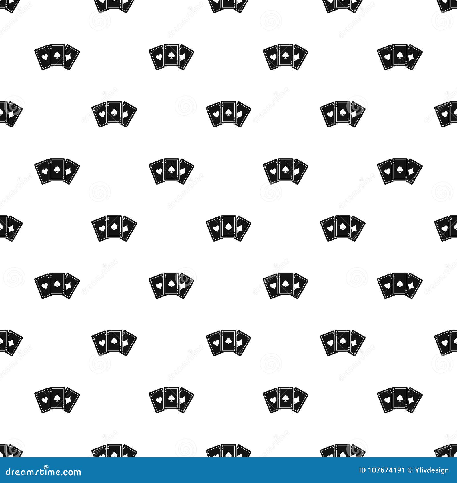 Three Aces Playing Cards Pattern Vector Stock Vector - Illustration of ...