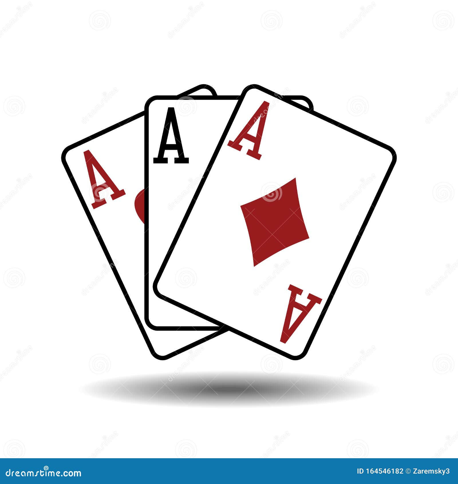 Three Aces Playing Cards Vector Illustration Stock Vector ...