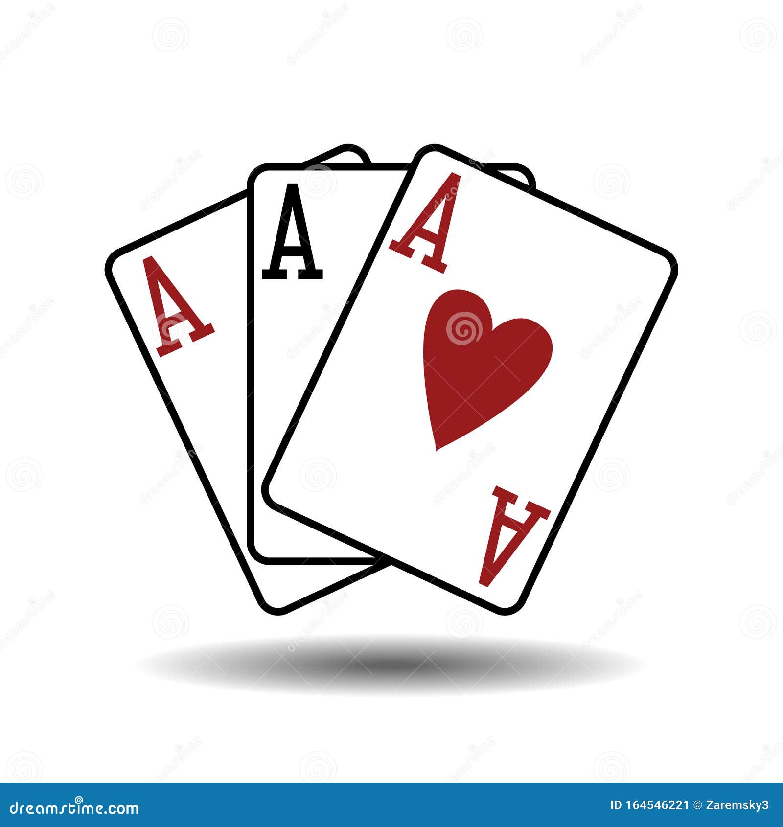 Three Aces Playing Cards Vector Illustration Stock Vector ...
