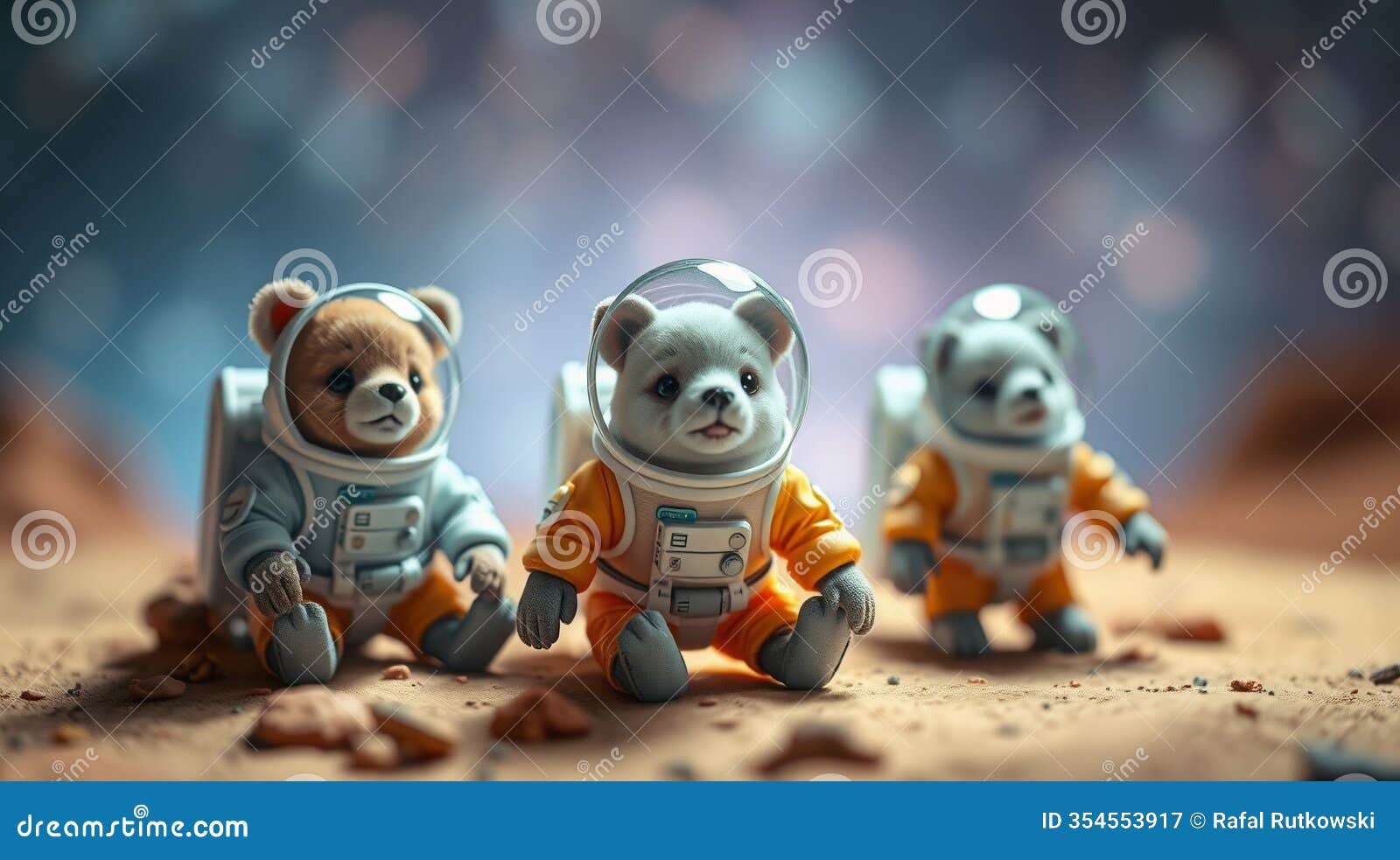 Fox Bear Astronauts Engraving Vector Set. Space Suit Cosmonauts Animals ...