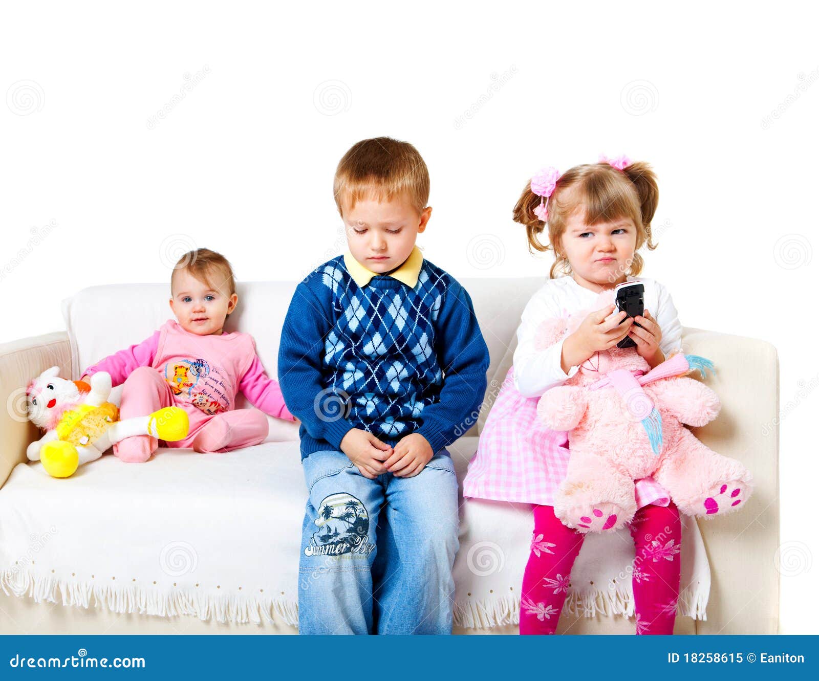 Three adorable kids stock image. Image of kids, group - 18258615