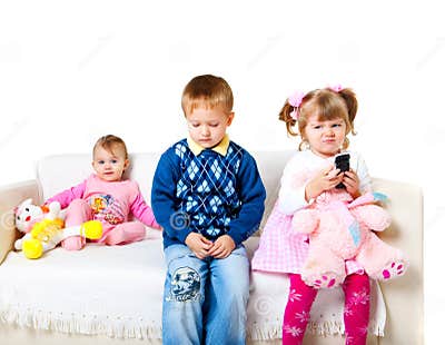 Three adorable kids stock image. Image of kids, group - 18258615