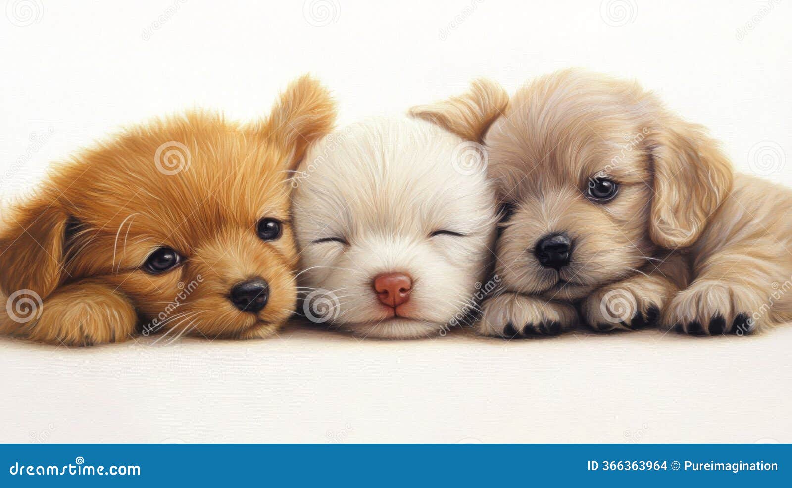 Three Adorable Baby Rabbits. White Baby Rabbits Sit Side-by-side In A ...