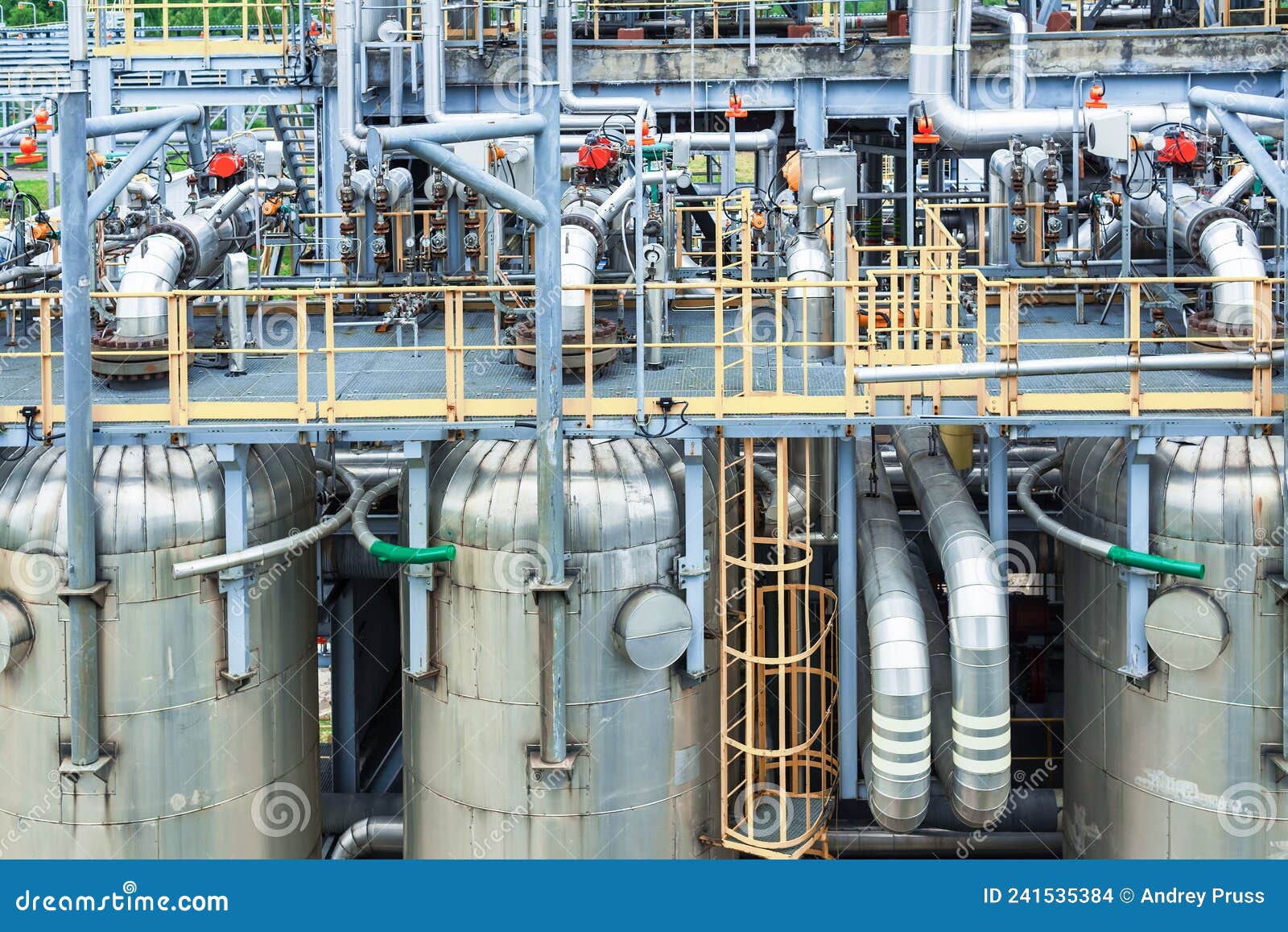 Three Adsorption Columns Of The Gas Processing Plant Stock Photography ...