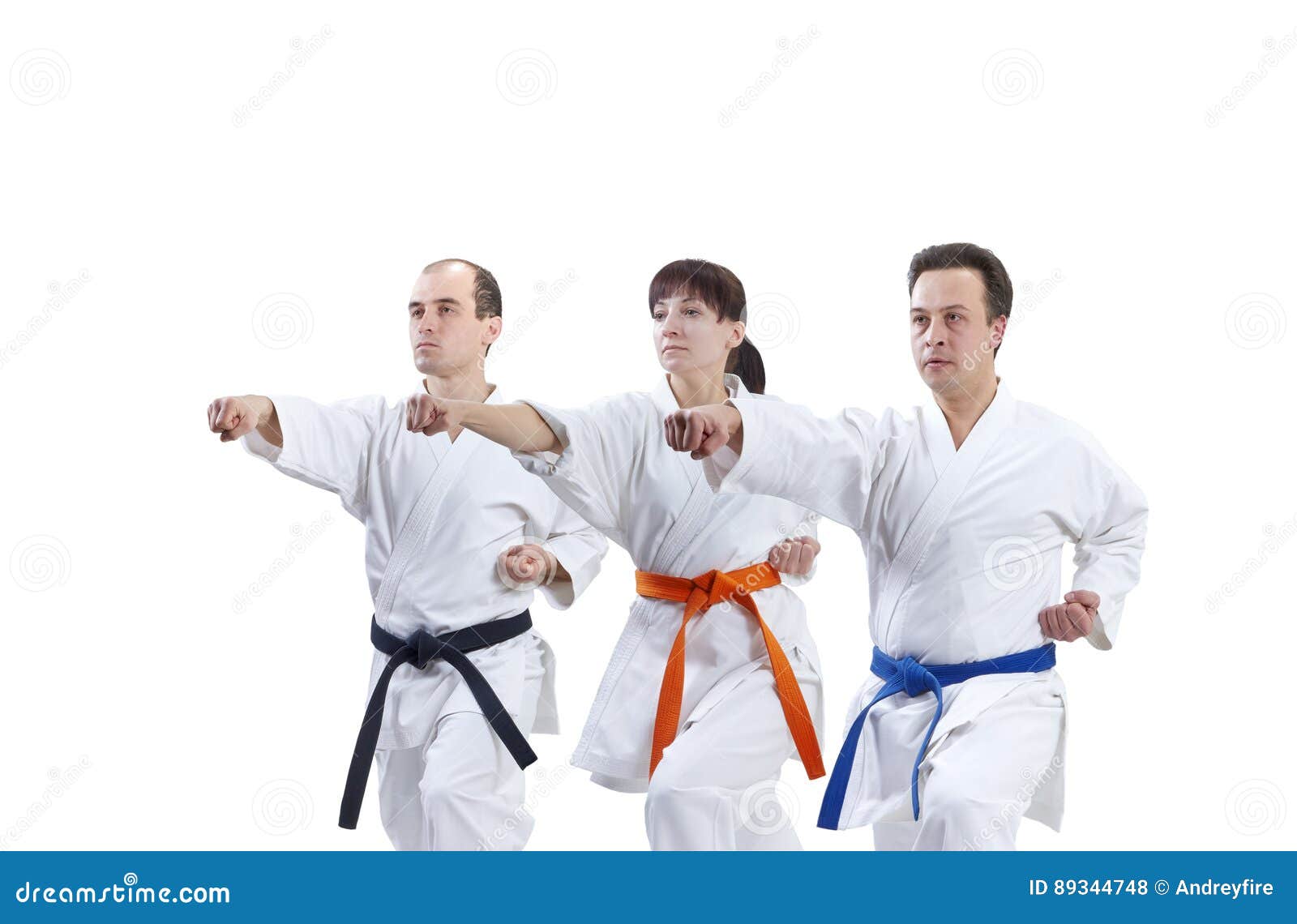 Adult Athletes In Karategi Are Training Punch Arm Royalty-Free Stock ...