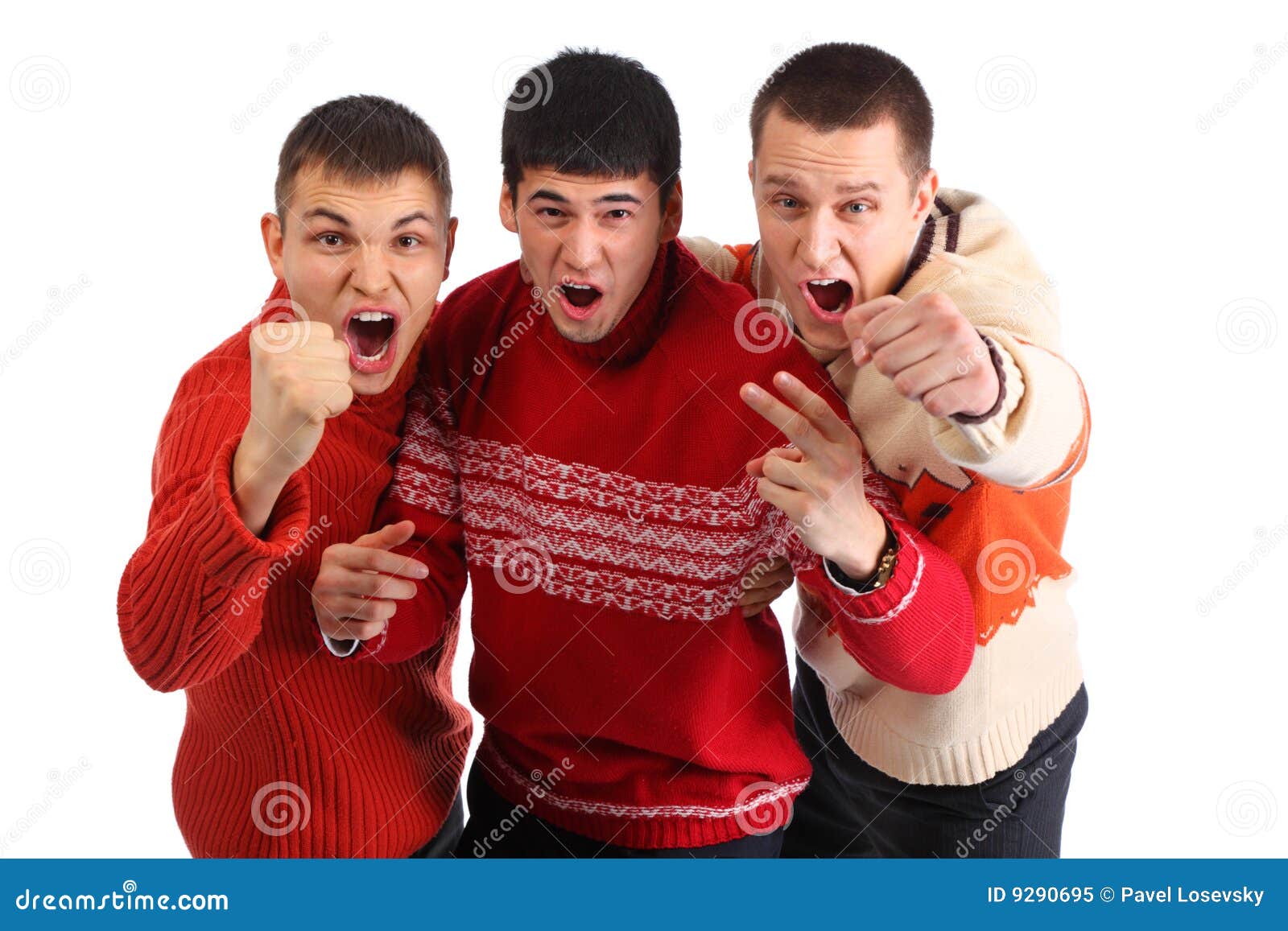 Three Aggressive Young Hooligans Stock Image - Image of gang, dangerous ...