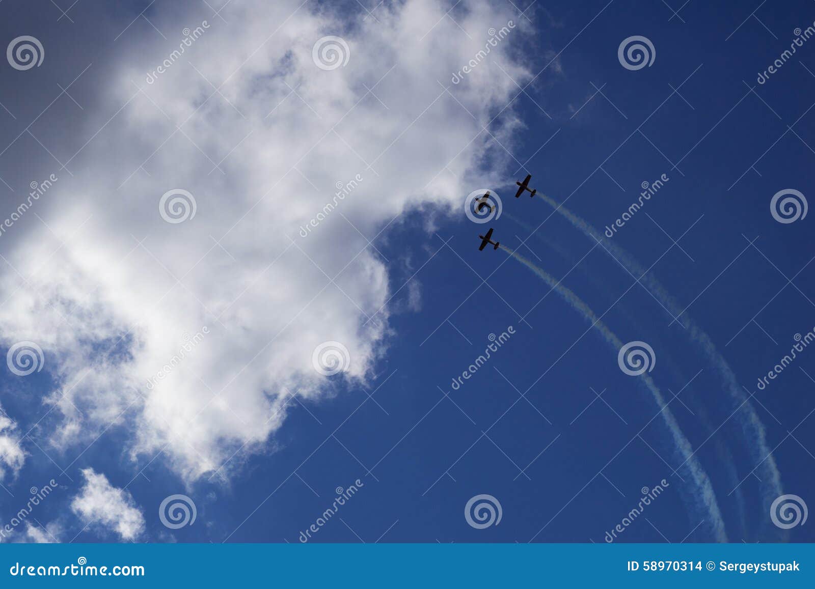 Three Aircrafts in the sky stock photo. Image of wing - 58970314