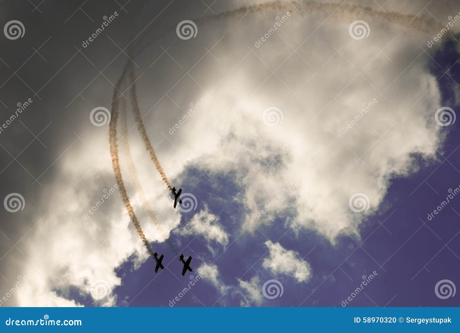 Three Aircrafts in the sky stock photo. Image of show - 58970320