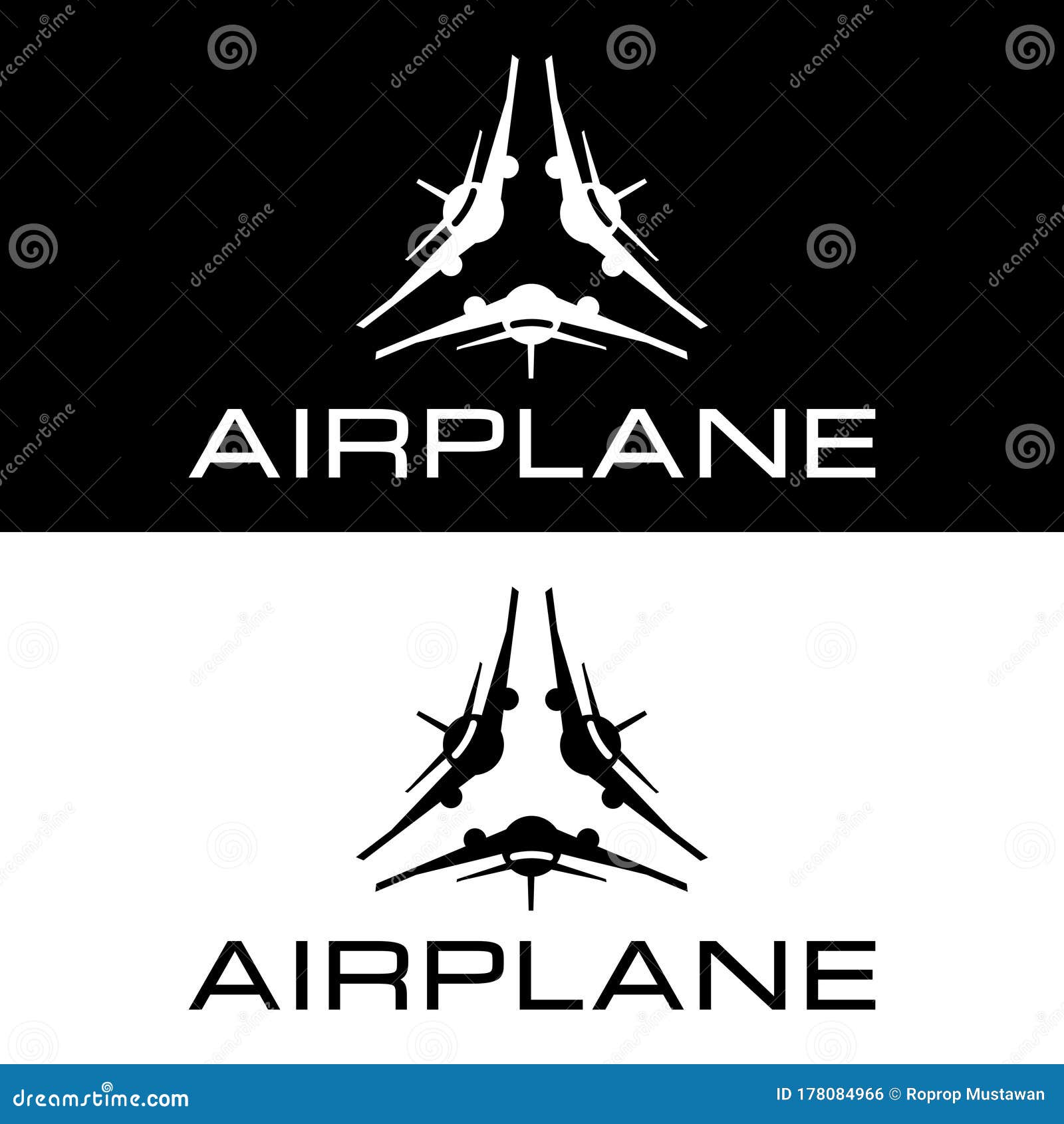 Three Airplane Logo Template with Triangle Shape Modern Icon Stock ...