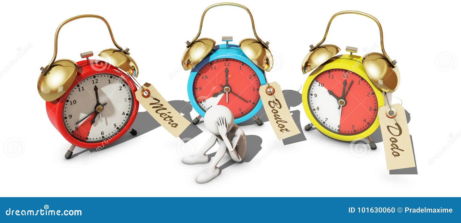 Daily Routine Clock Characters Concept Royalty Free Vector