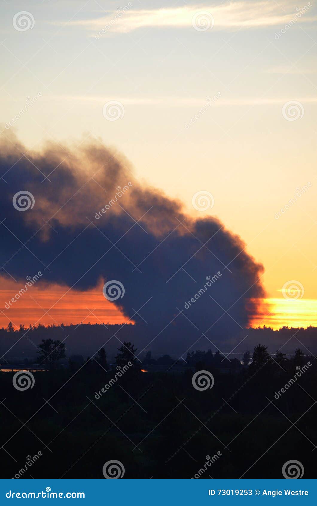Three Alarm Structure Fire Burns Across the Valley Stock Image - Image ...