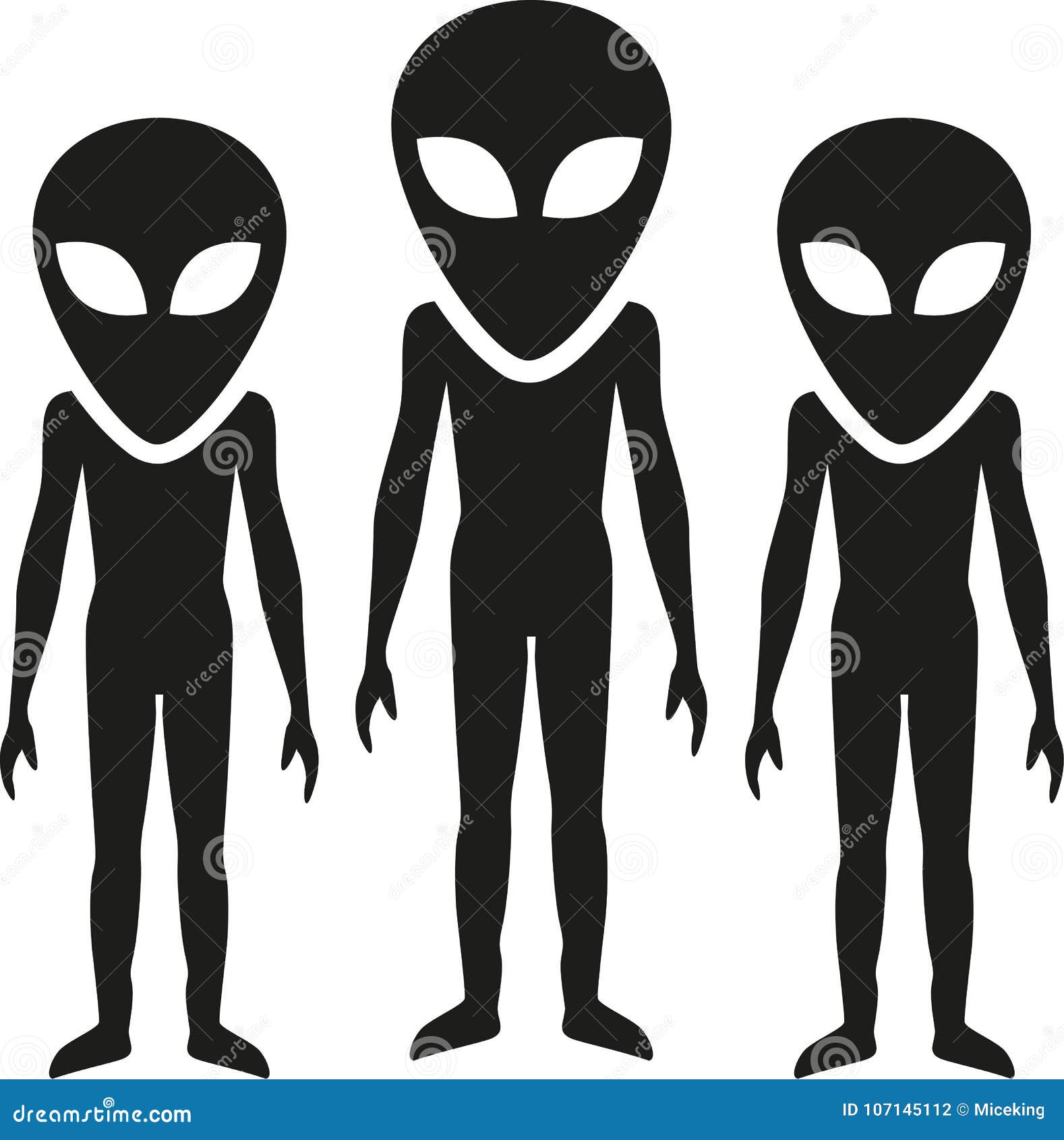Three Aliens Set Vector Illustration | CartoonDealer.com #64005340