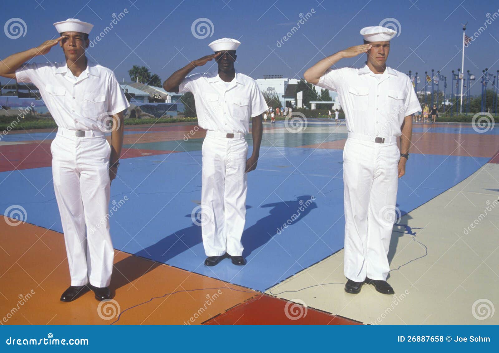 Three American Sailors Saluting Editorial Stock Photo - Image of world ...