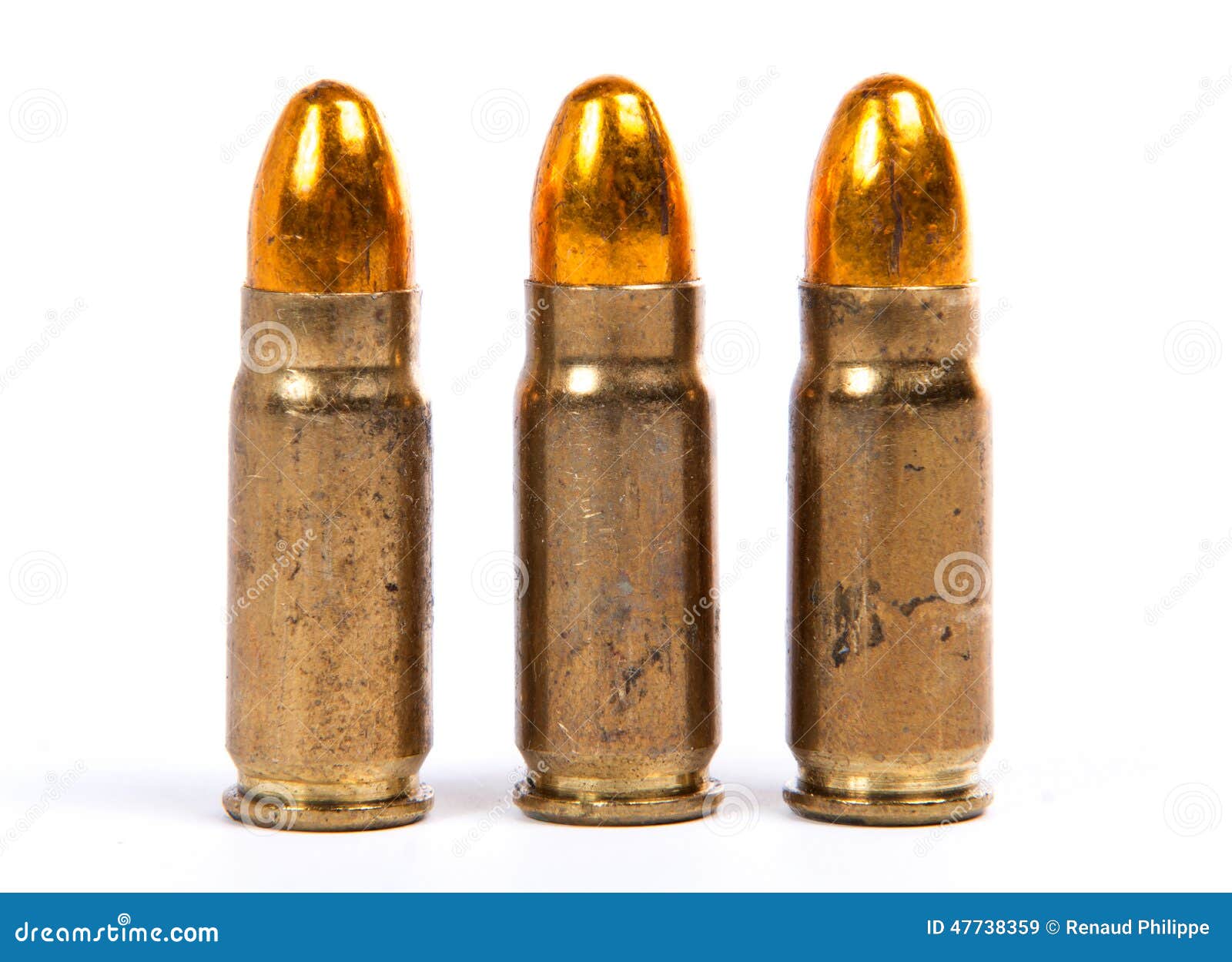 Three Ammunition for Firearms Stock Image - Image of white, bullet ...