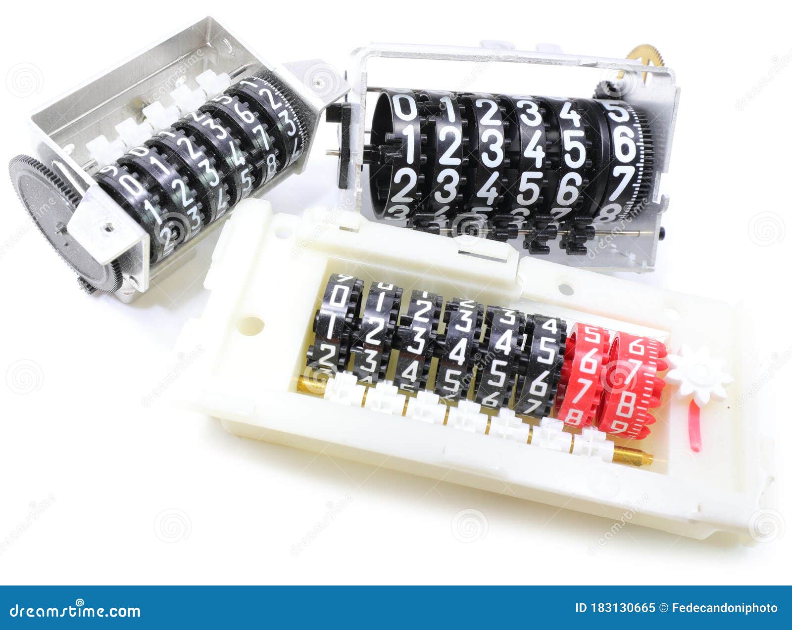 Three Analogue Meters Used for Counting Consumption on Old Meter Stock ...