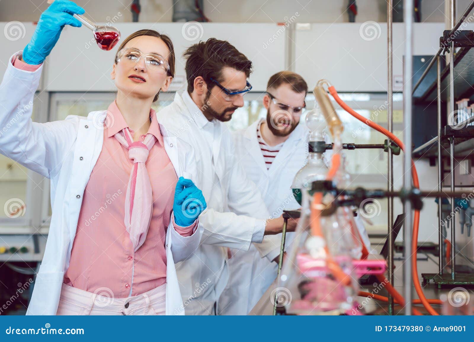 Three Analytical Chemists Doing Research in the Lab Stock Photo - Image ...