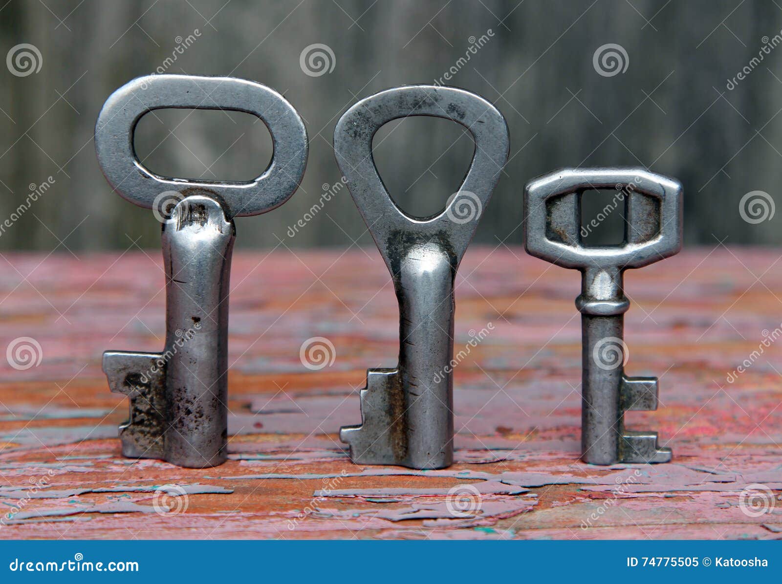 Three ancient keys stock image. Image of obsolete, element - 74775505