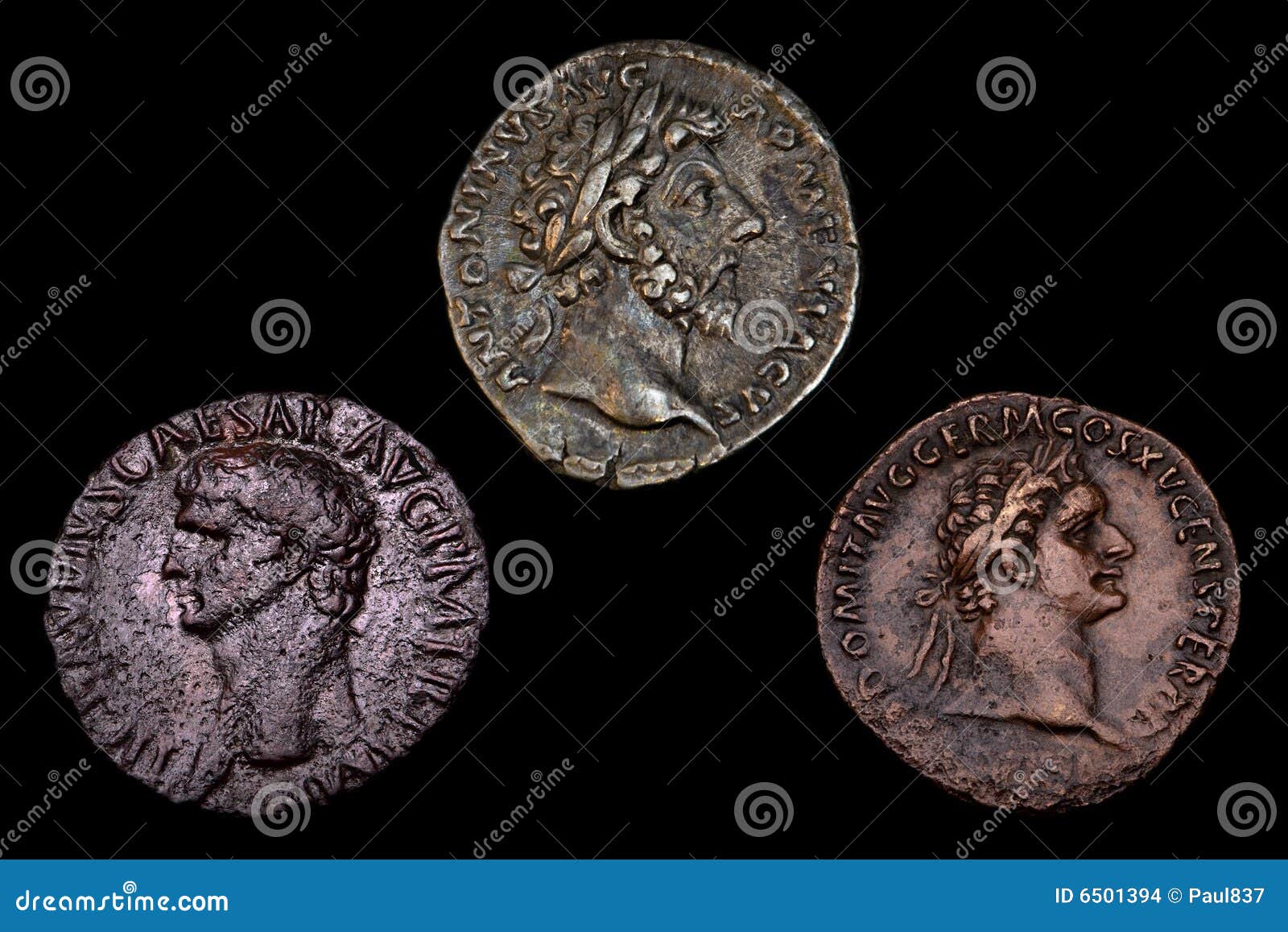 Three Ancient Roman Coins stock photo. Image of economy - 6501394