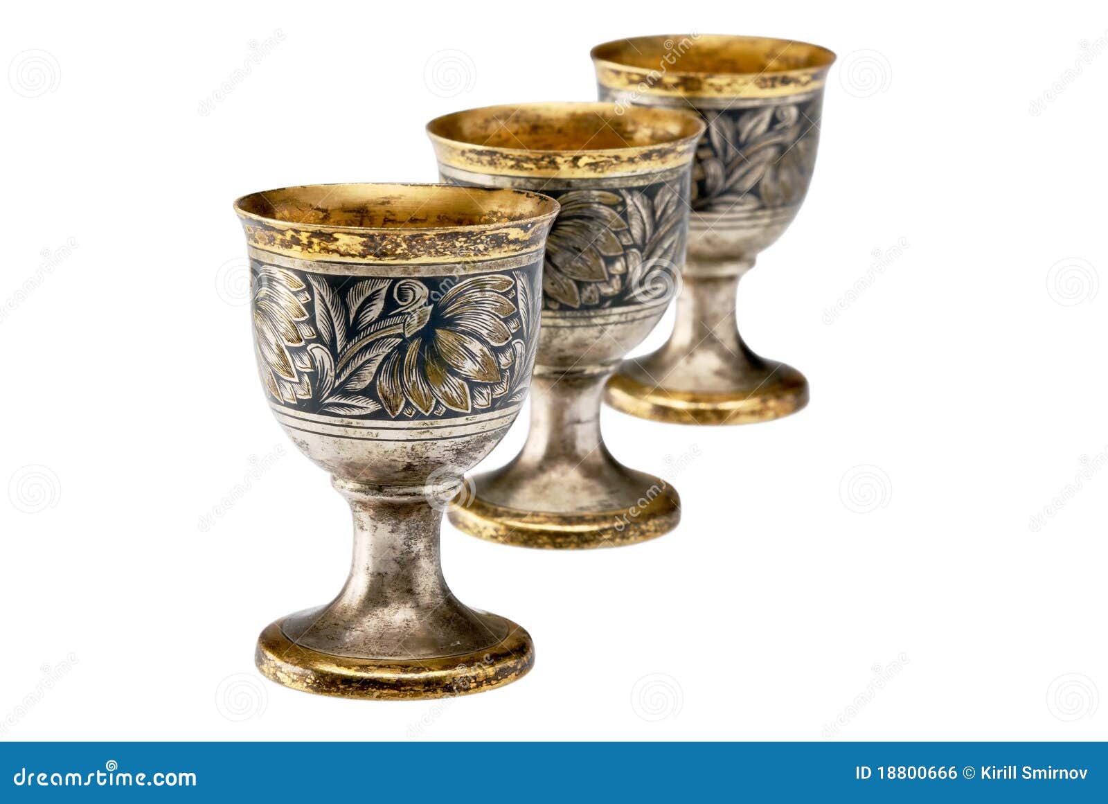 Three ancient wine cup stock photo. Image of rummer, copper - 18800666