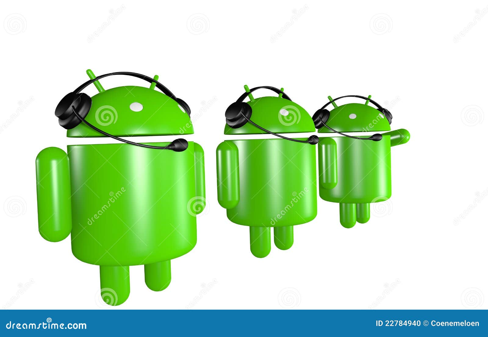 Three Android Robots Support Editorial Image - Illustration of acer ...
