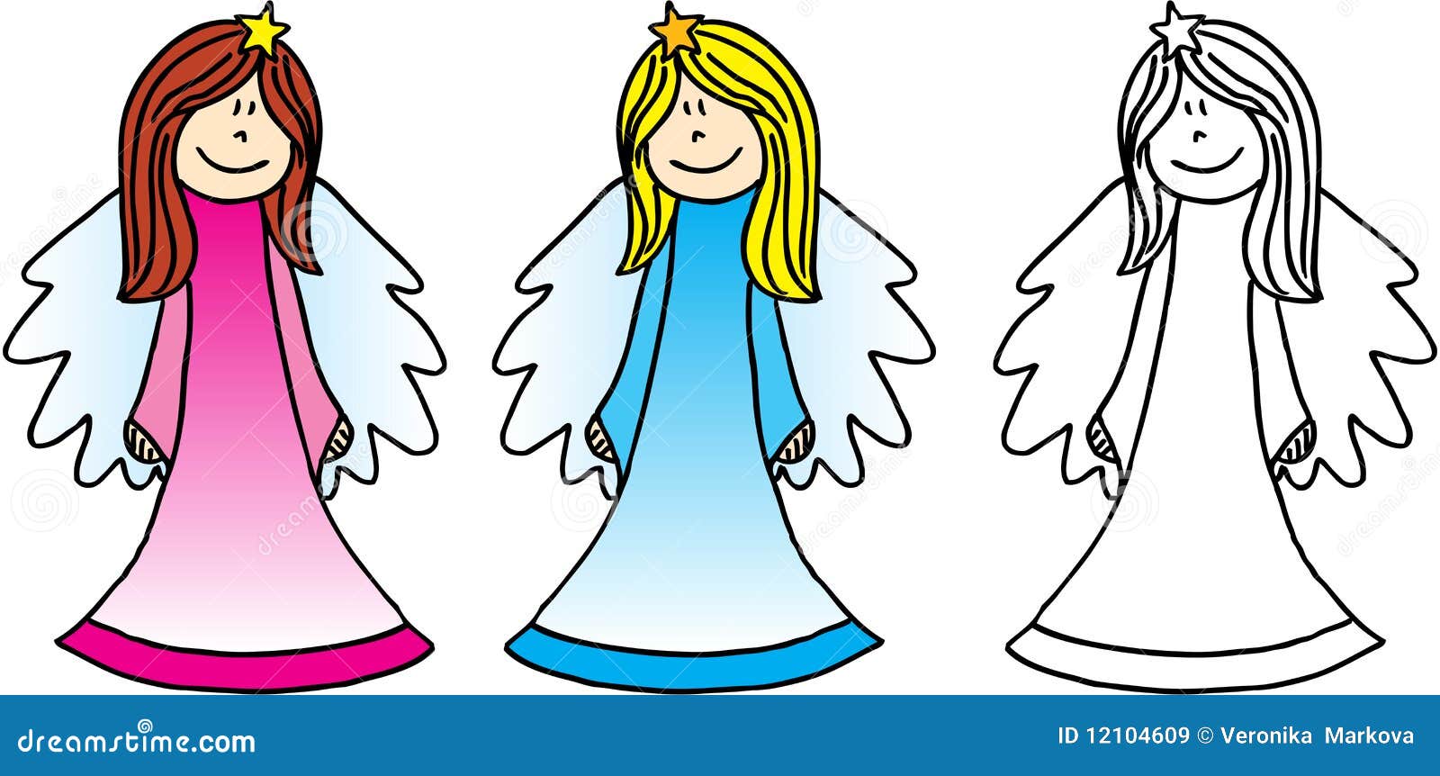 Three Angels stock illustration. Illustration of xmas - 12104609