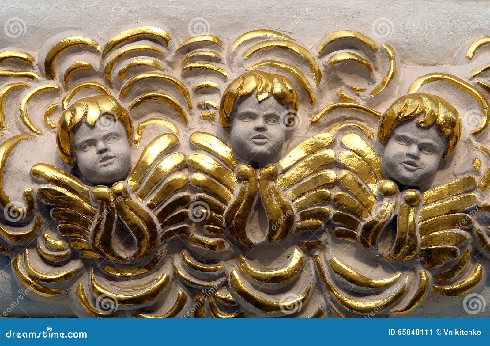 Three Angels (praying) In Stained Glass Stock Photography ...
