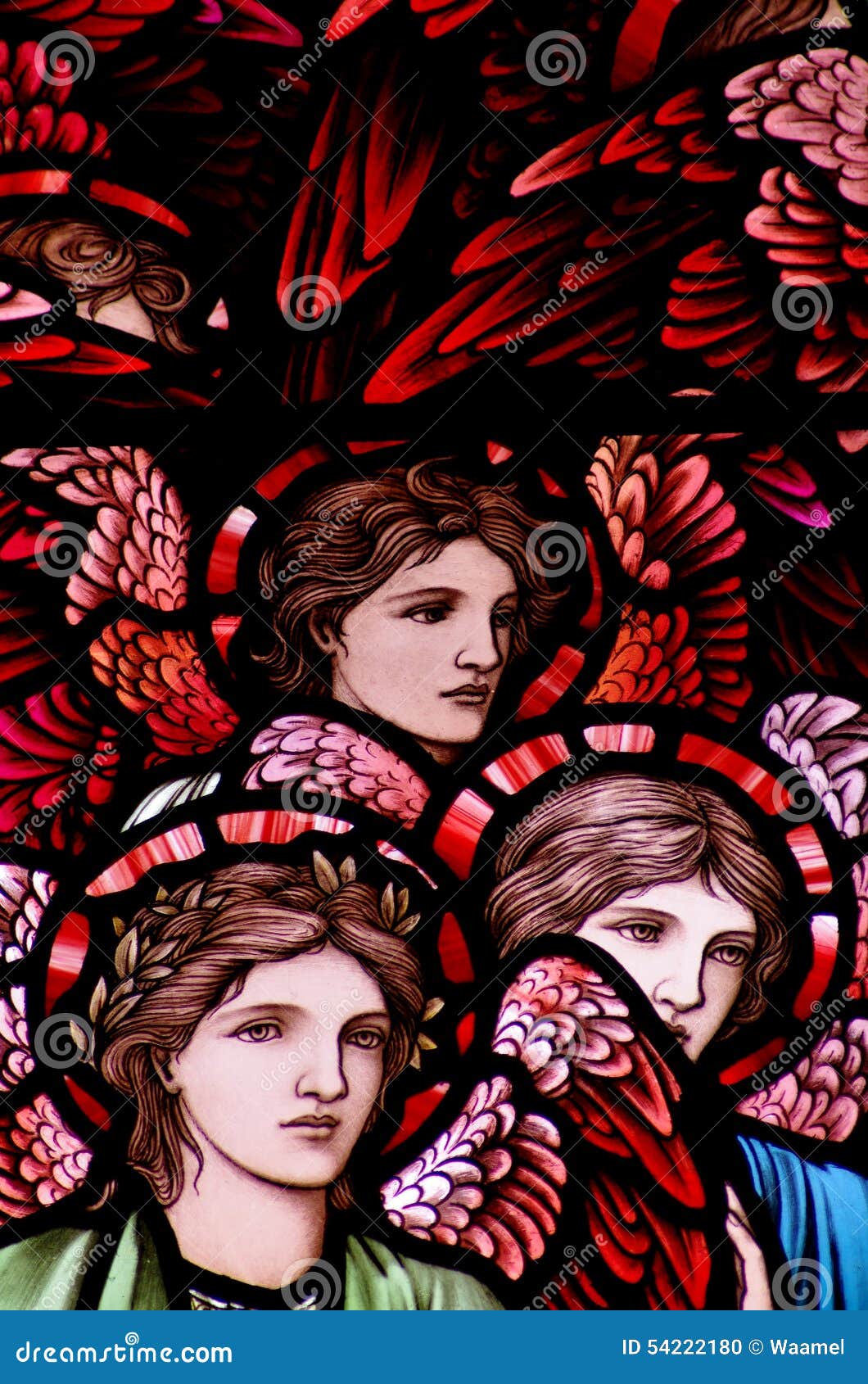 Three Angels in Stained Glass Stock Illustration - Illustration of ...