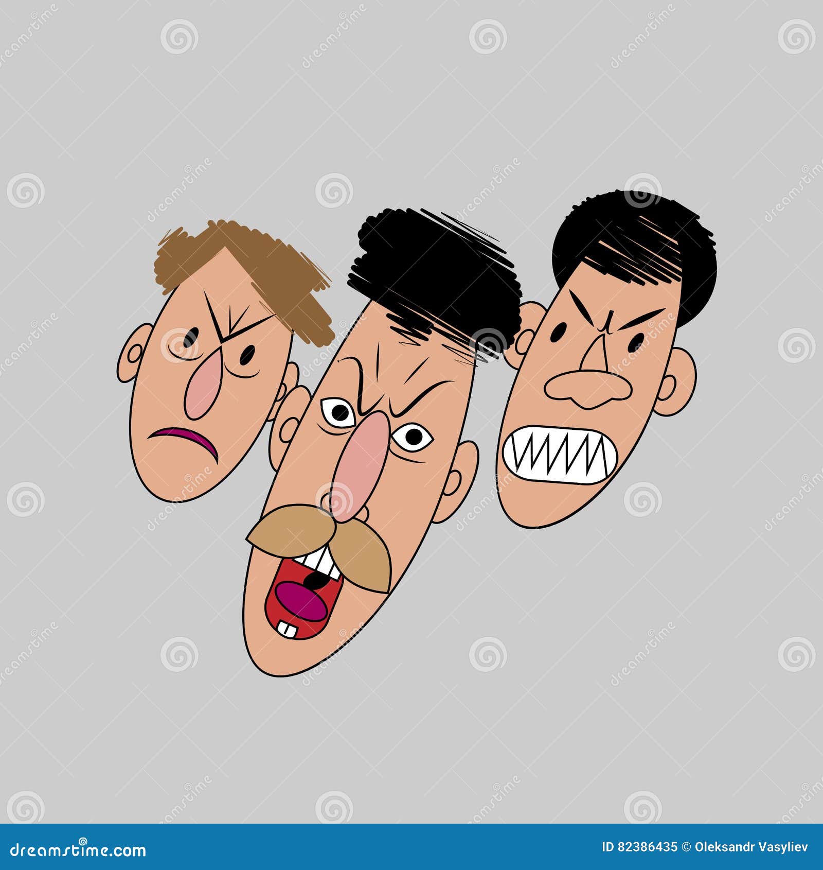 Three Angry People Holding A Blank Banner Cartoon Vector ...